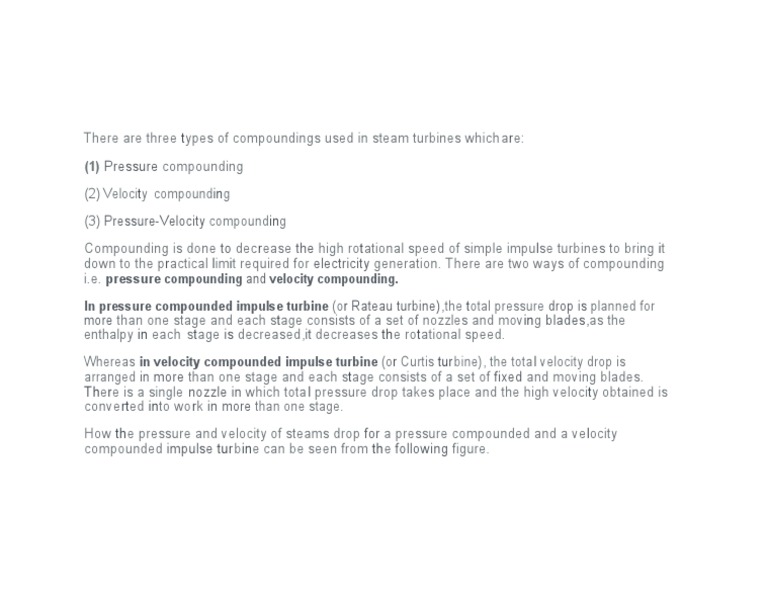 Pressure: Pressure Compounding Velocity Compounding. in Pressure ...