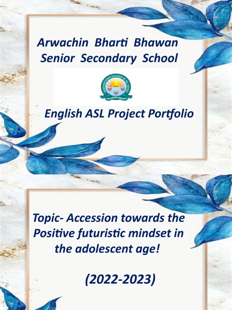 English Project Asl Class 12 | PDF | Adolescence | Wisdom