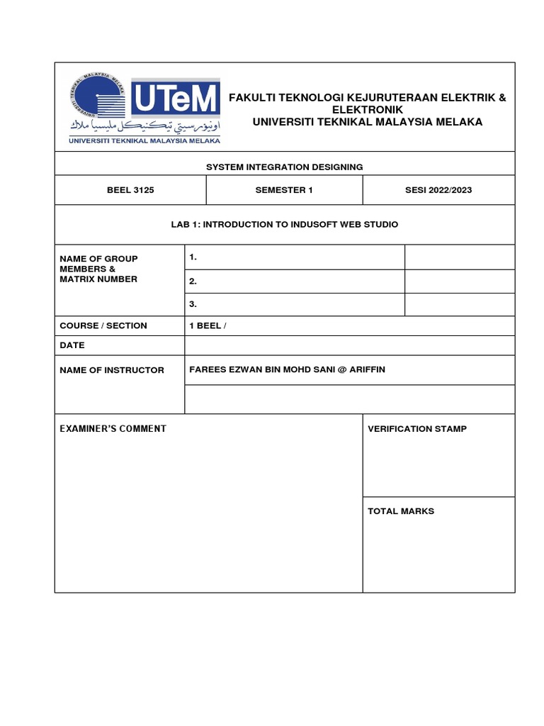 LAB 1 - Introduction To Indusoft Web Studio SEM1 - 2022 - 2023 ... LAB 1 - Introduction To Indusoft Web Studio SEM1 - 2022 - 2023 ...