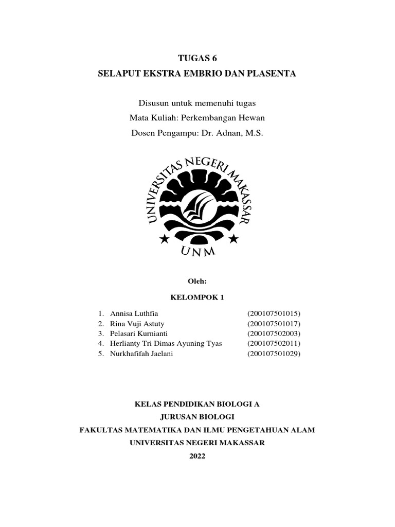 Selaput Ekstra Embrio dan Plasenta | PDF | Sains & Matematika
