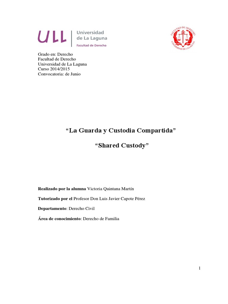 La+guarda+y+custodia+compartida PDF Jsessionid | PDF | Child Custody | Ethical Principles
