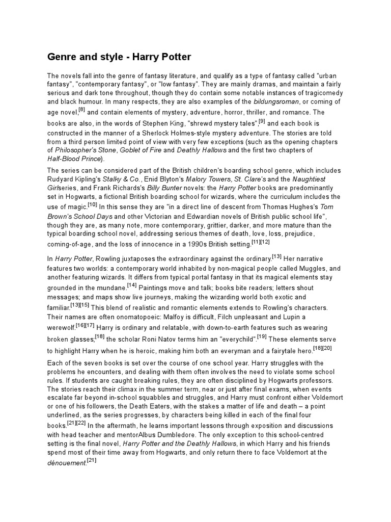 Genre And Style Harry Potter Pdf Harry Potter Fantasy