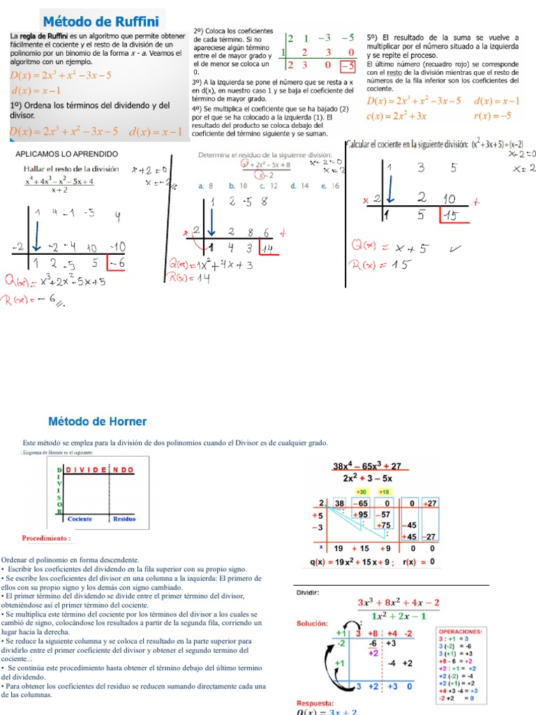 Metodo de Ruffini | PDF