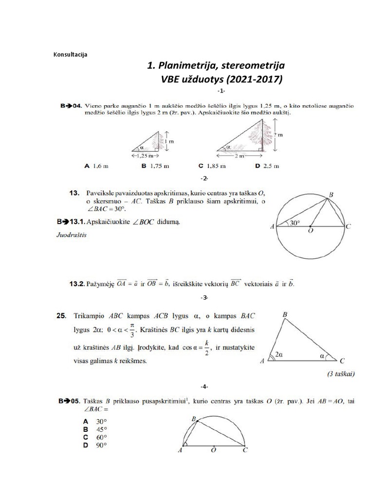 Planimetrija VBE | PDF