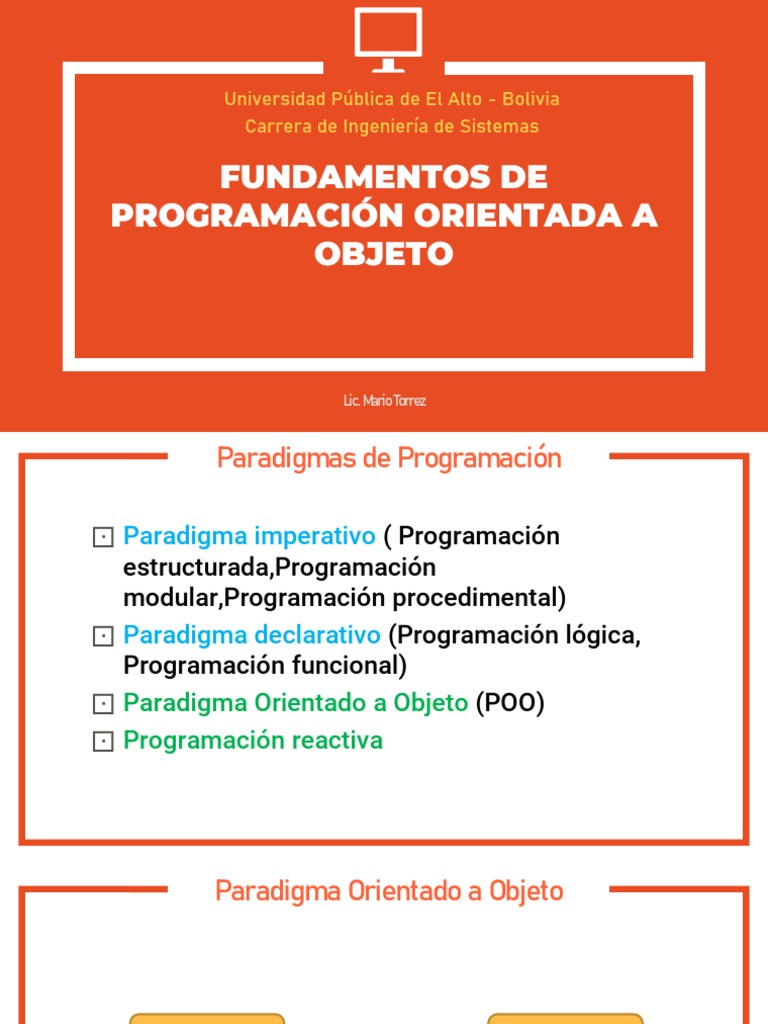 Fundamentos de POO | PDF | Objeto (informática) | Herencia (Programación Orientada a Objetos)