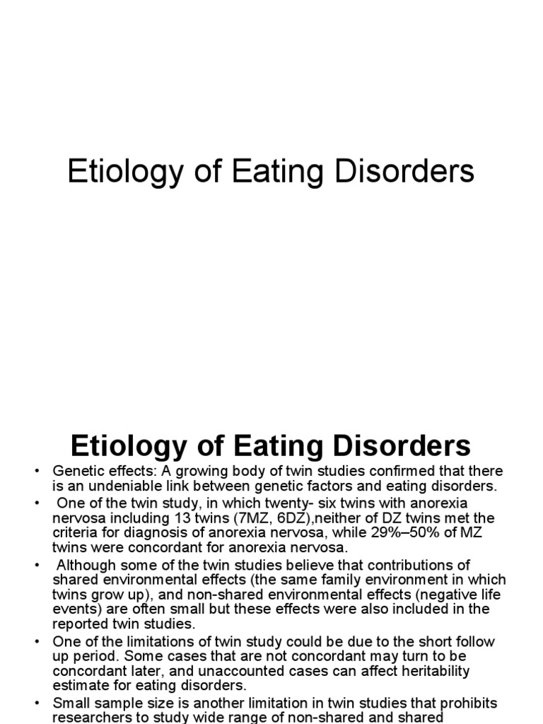 Etiology Eating Disorders | PDF | Eating Disorder | Mental Disorder
