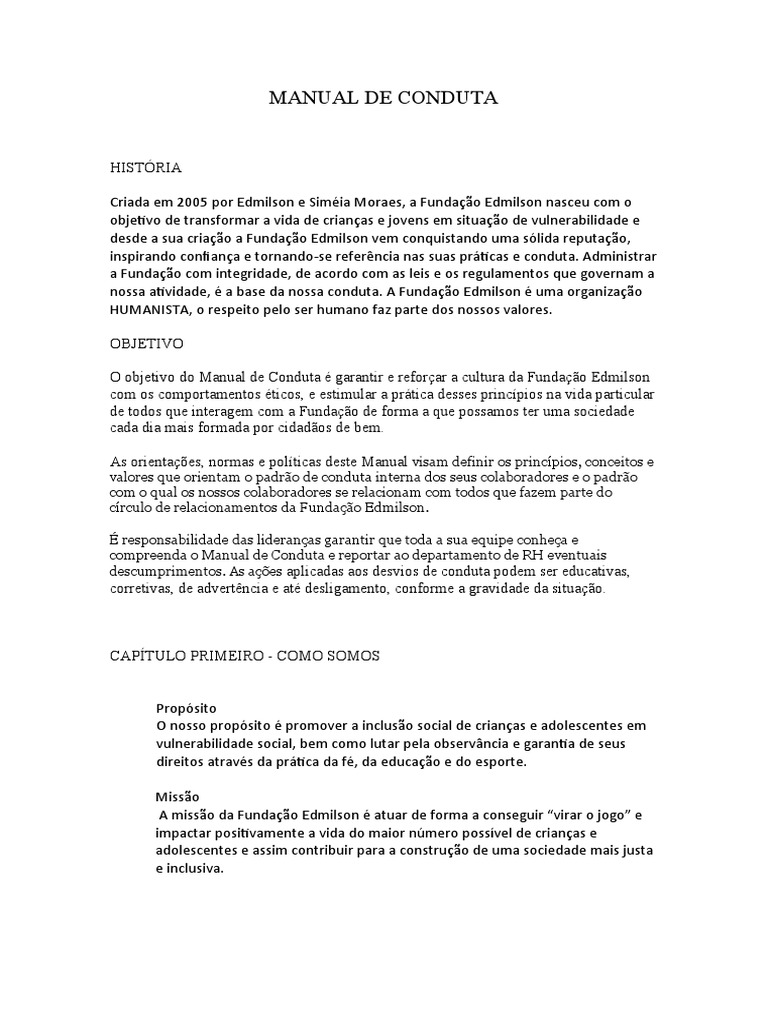 Manual de Conduta | PDF | Violência | Exclusão social