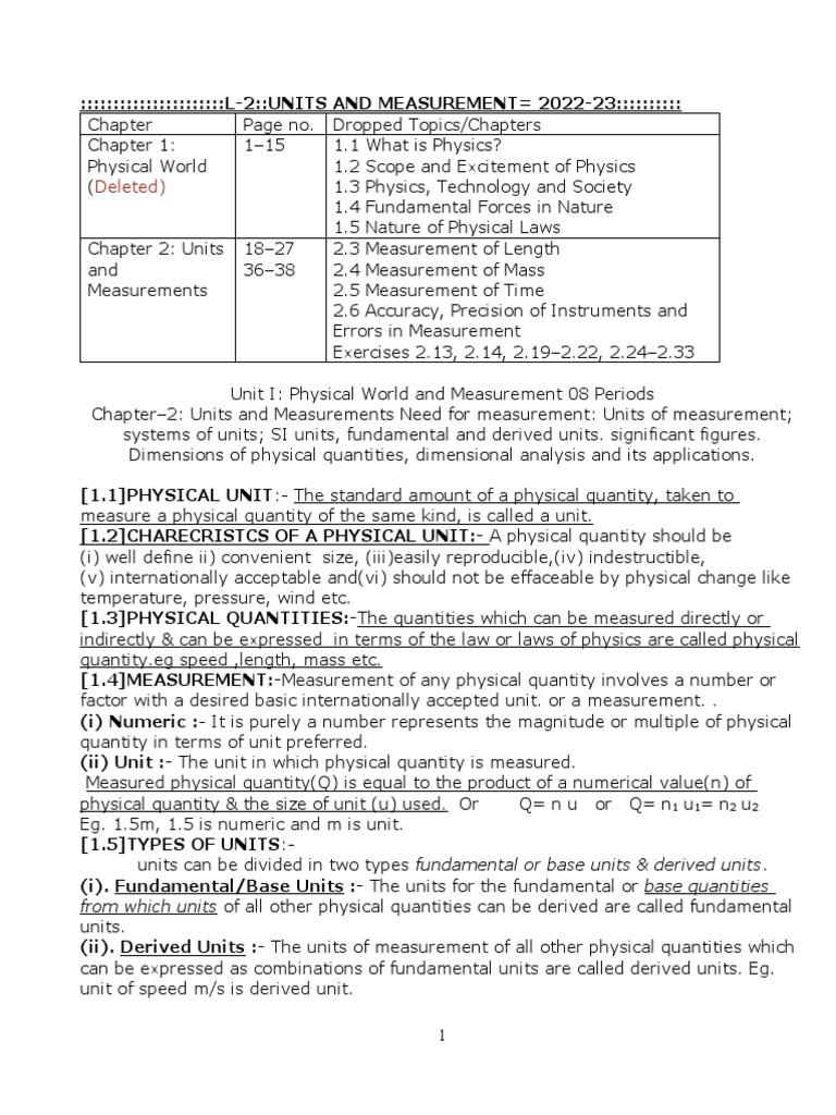 2 - Units and Measurements-1 | PDF | Significant Figures | Observational Error