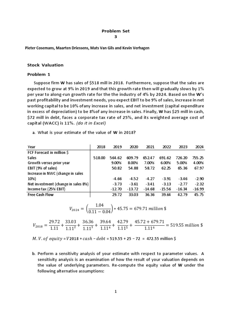 Problem Set 3 | PDF | Net Present Value | Internal Rate Of Return