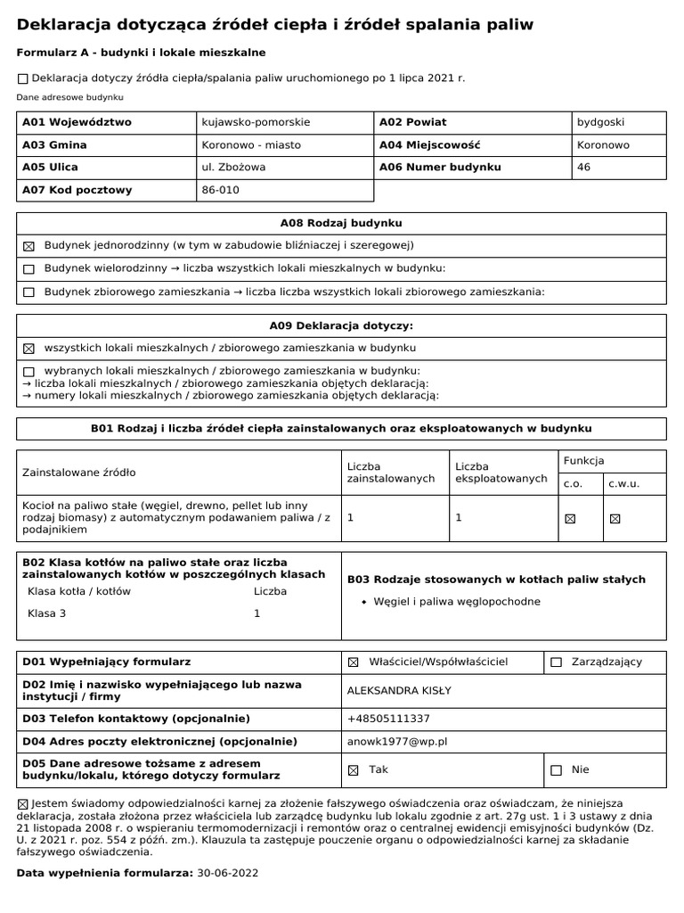 Deklaracja Ceeb | PDF