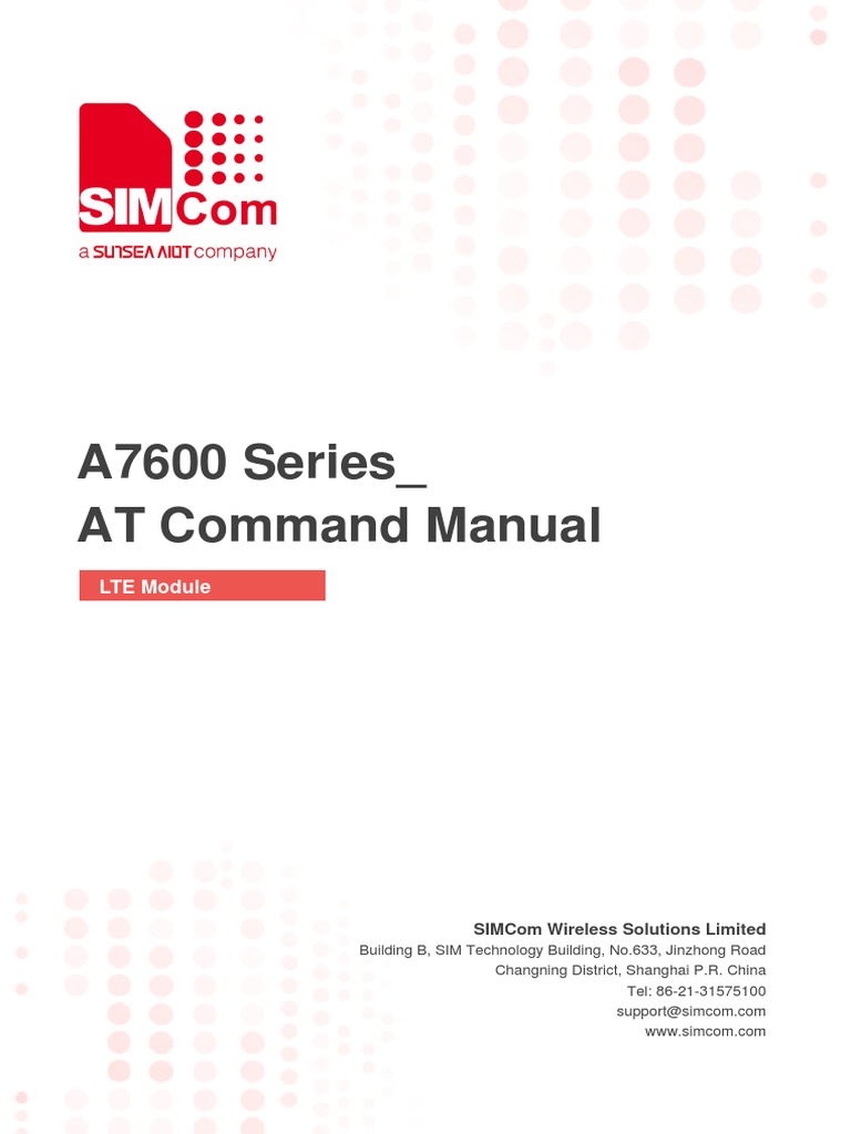 A7600 Series at Command Manual v1.01 | PDF | Hypertext Transfer Protocol | File Transfer Protocol