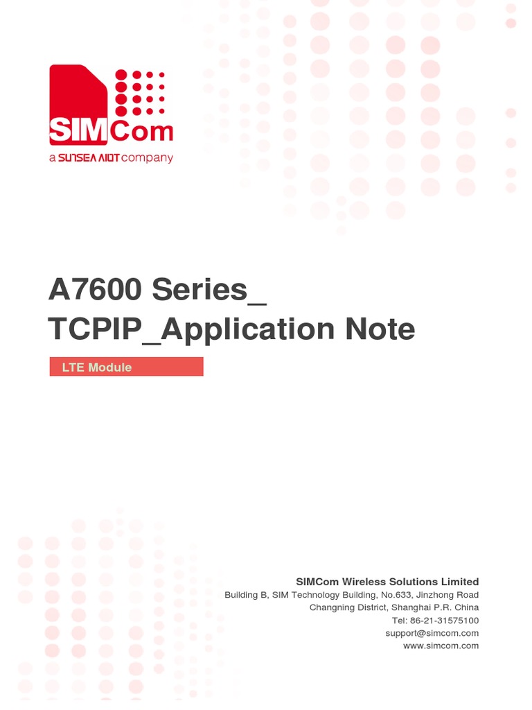 A7600 Series TCPIP Applicati0n Note V1.00 | PDF | Port (Computer ...