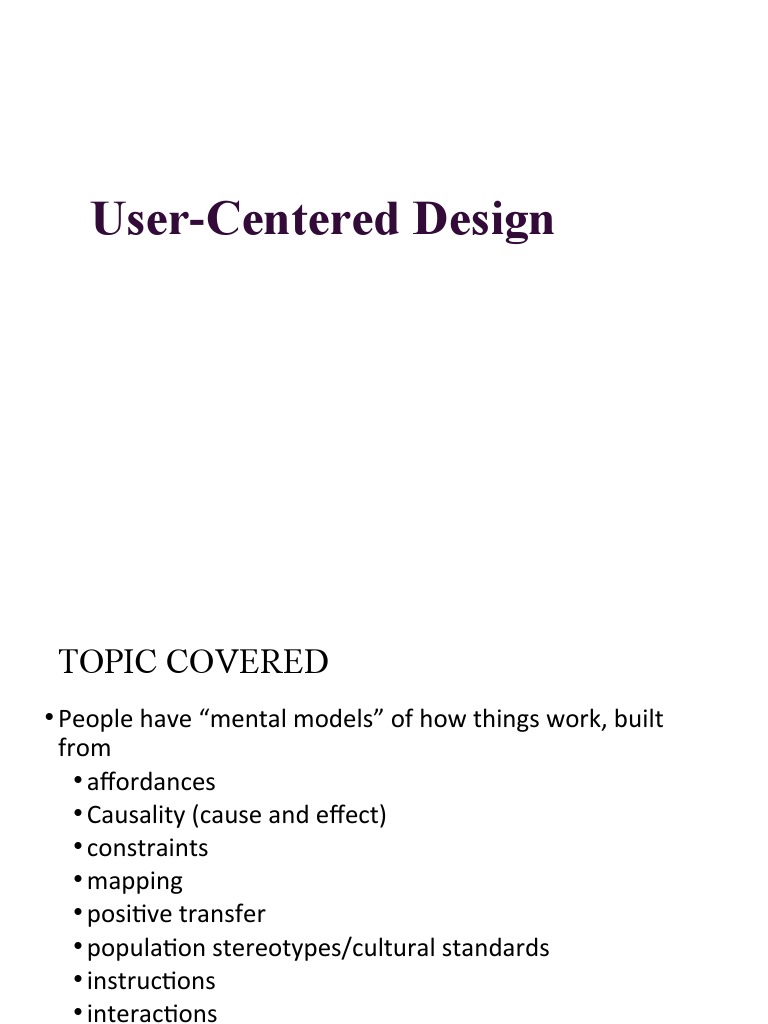 User Centered Design | PDF | Usability | User Experience