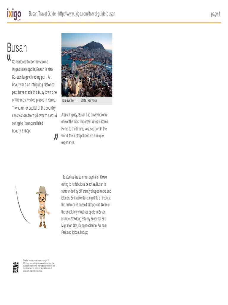 Busan: Famous For | PDF