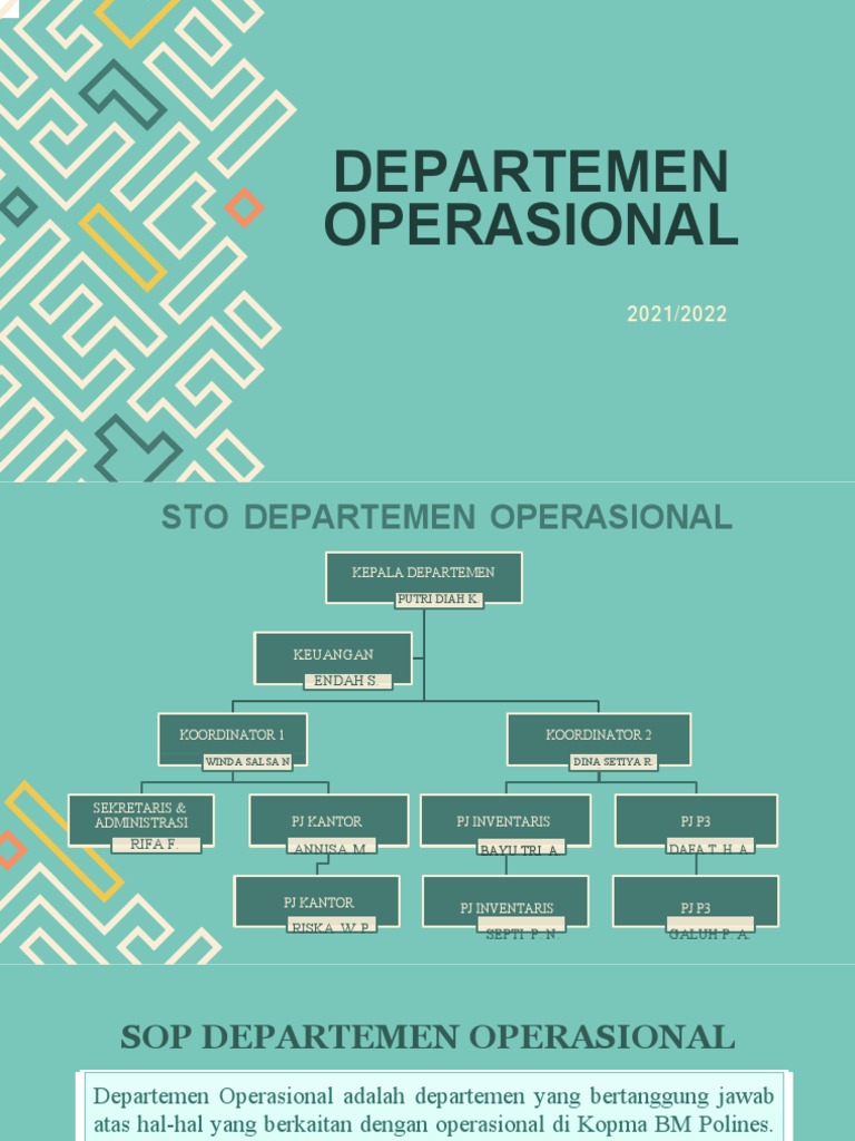 Struktur dan Tugas Departemen Operasional | PDF