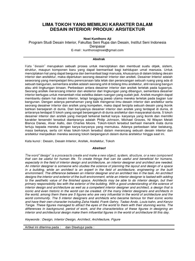 Lima Tokoh Berpengaruh Desain Interior | PDF