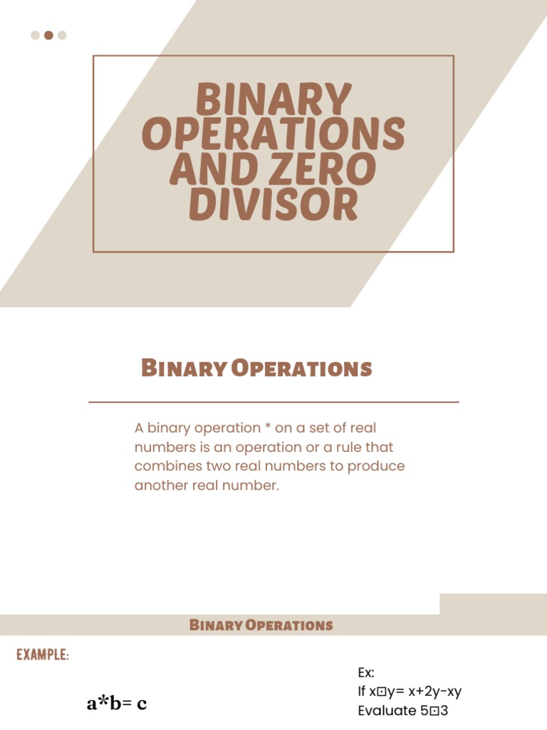 Binary Operations and Zero Divisor | PDF | Ring (Mathematics) | Mathematical Concepts