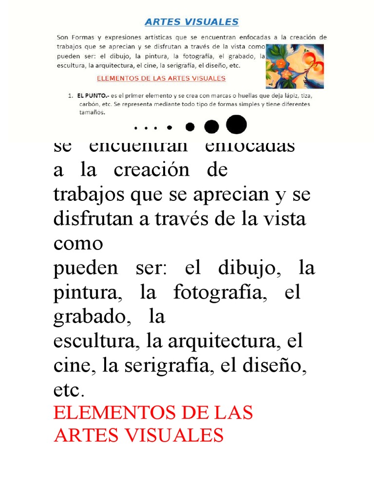 Elementos de las Artes Visuales | PDF | Dibujo | Percepción visual
