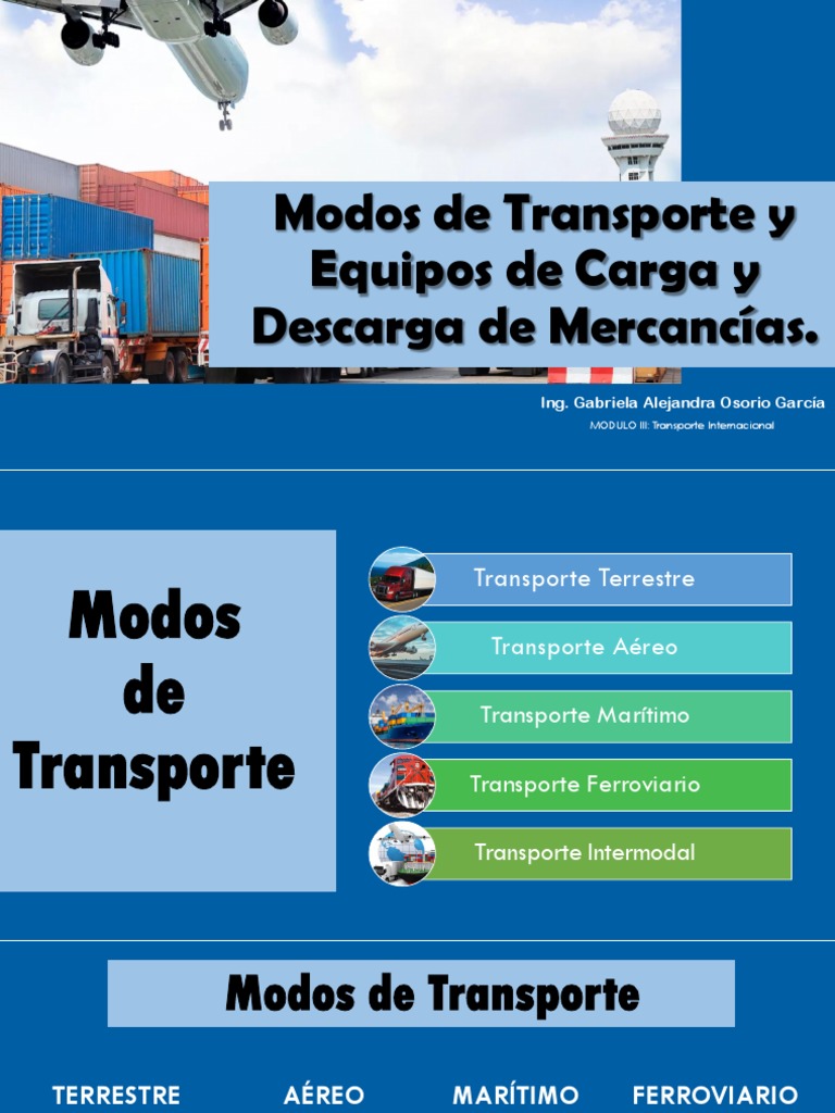 Modos de Transporte y Equipos de Carga y Descarga Sesion 4 | PDF ...