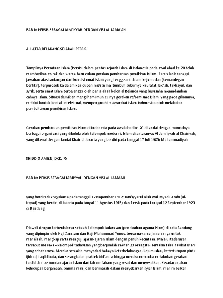 BAB IV PERSIS S-WPS Office | PDF | Ilmu Sosial