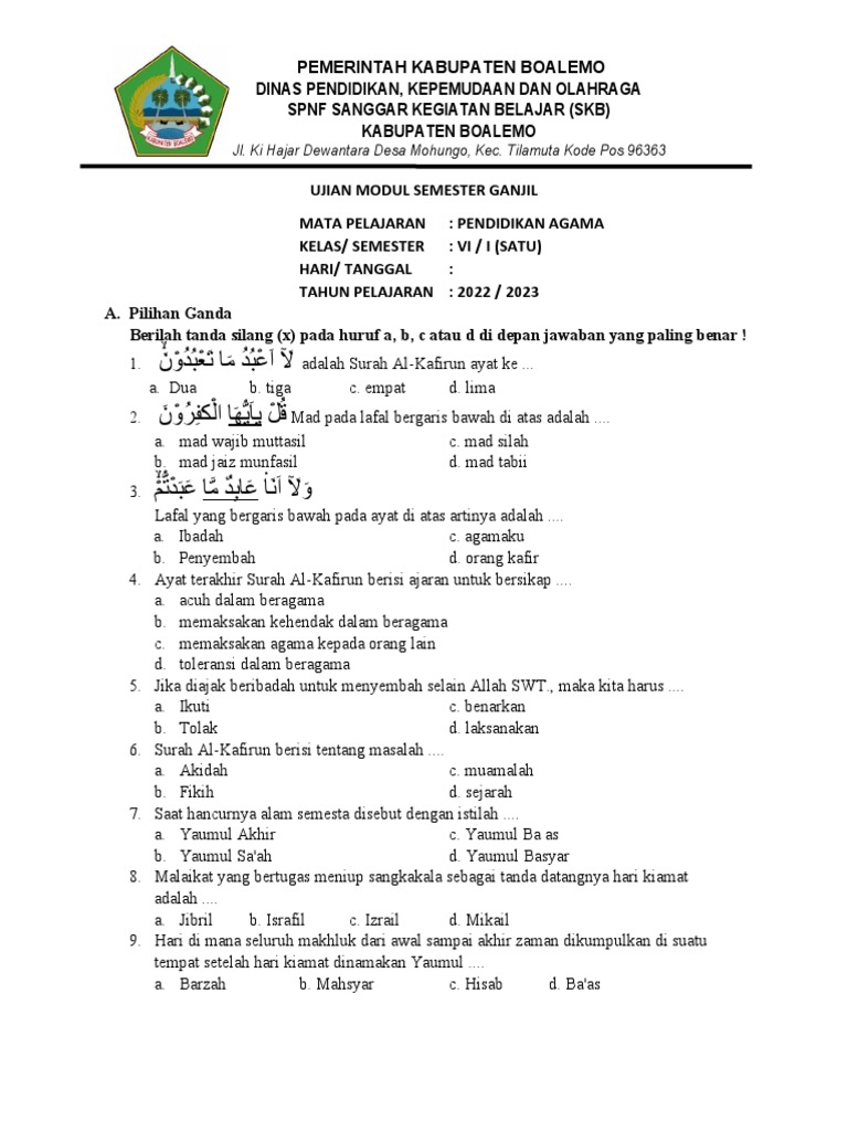 Soal Agama | PDF | Agama & Spiritualitas