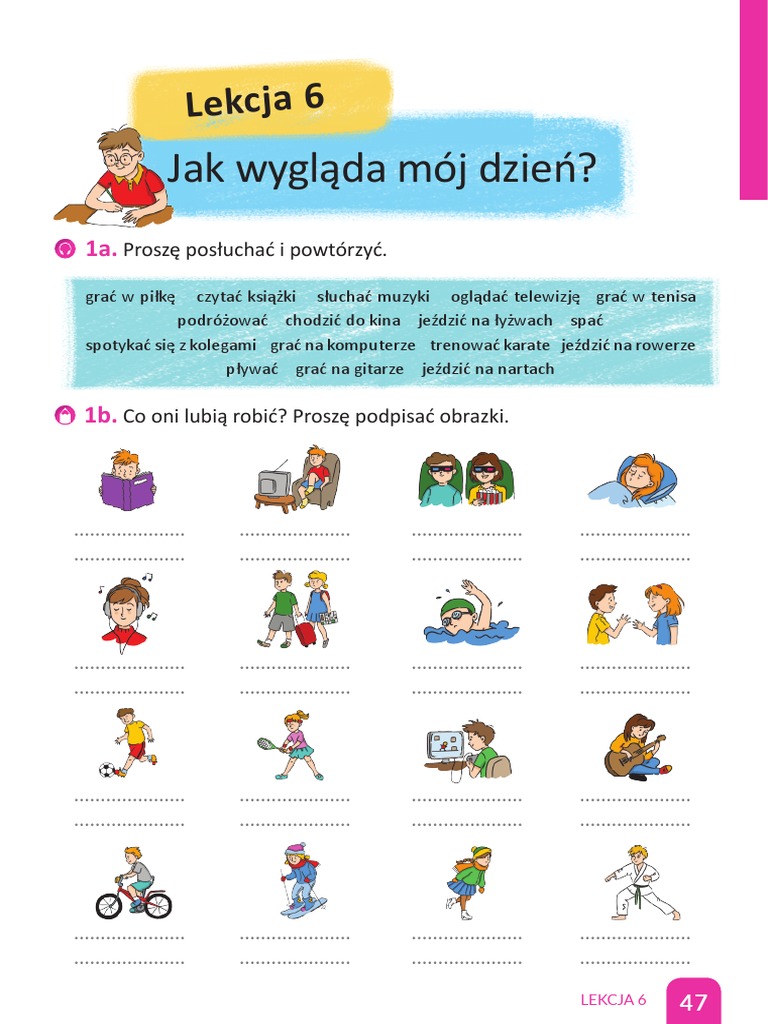 Klasa 5 Lekcja 6 Poziom A1 | PDF