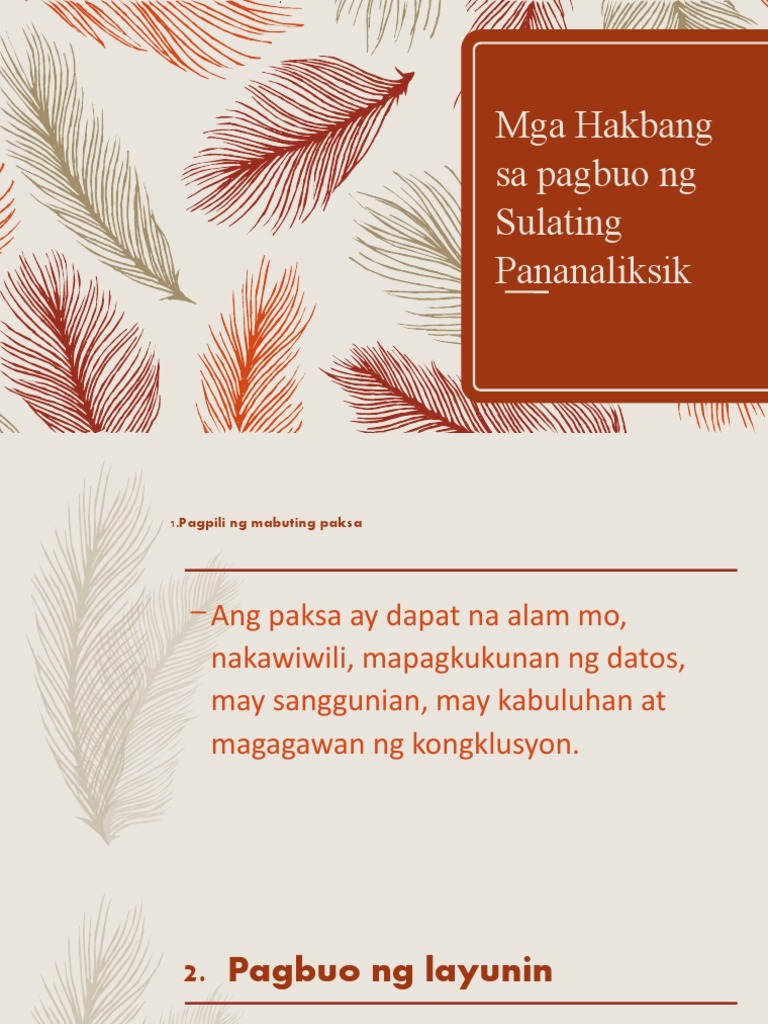 Aralin 7 Mga Hakbang Sa Pagbuo at Bahagi NG Sulating Pananaliksik | PDF