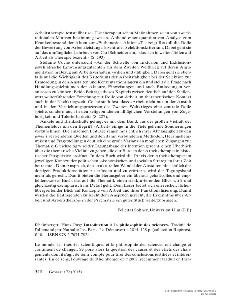 Rheinberger Hans-Jorg Introduction A La Philosophi | PDF