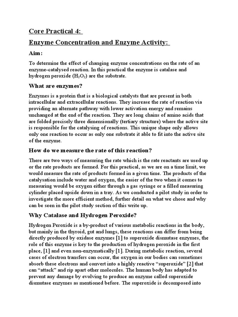 Core Practical 4 Enzyme Concentration For Biology | PDF | Enzyme ...