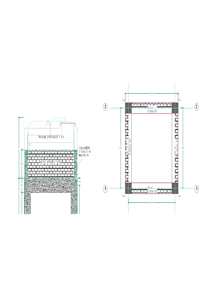 Estructura para Tanque Elevado Con Parapeto-Model | PDF