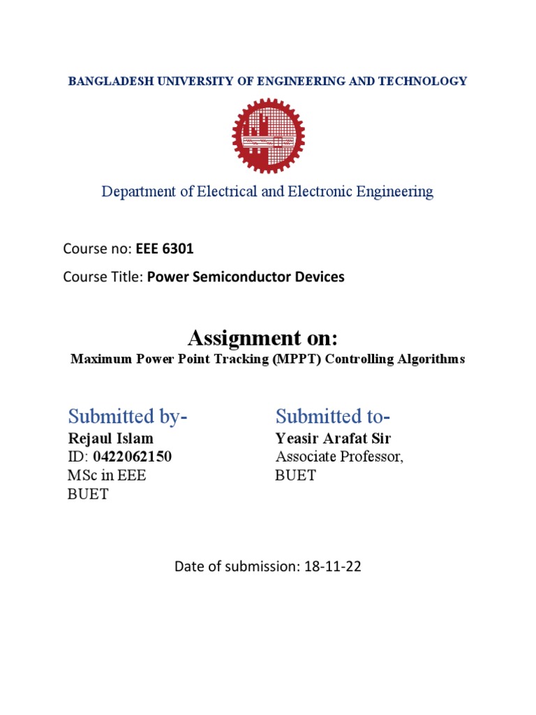 MPPT Controlling Algorithms Overview | PDF | Photovoltaics ...