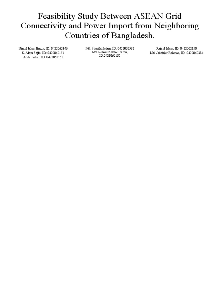 Feasibility Study Between ASEAN Grid Connectivity and Power Import From ...