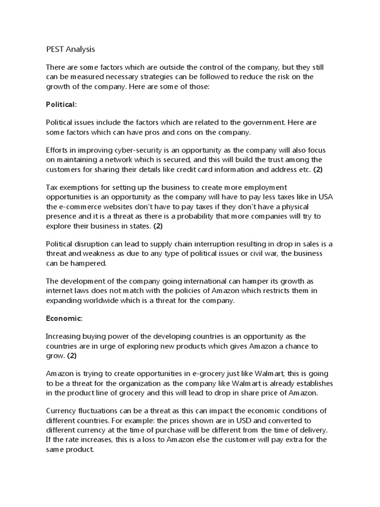 Amazon-PEST Analysis-01 | PDF | Internet | Walmart