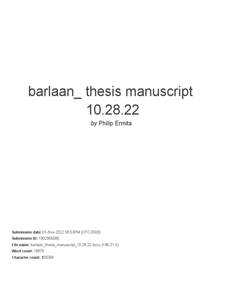 Thesis Manuscript | PDF | Vocational Education | Apprenticeship