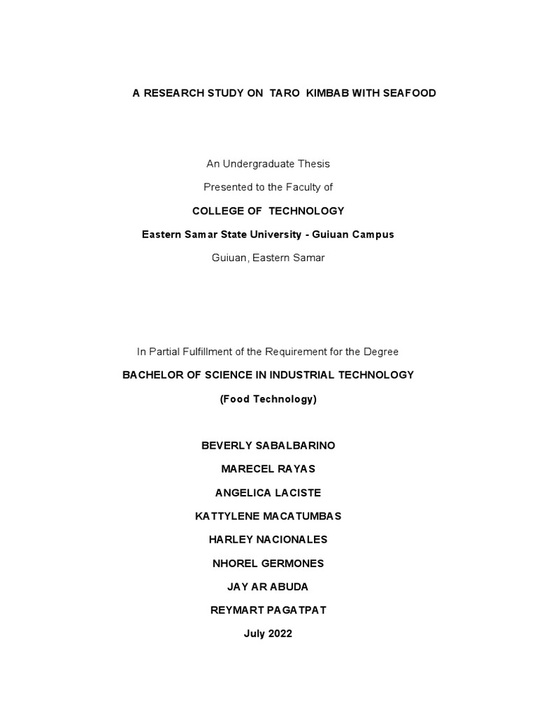 Thesis Final Output | PDF | Dietary Fiber | Diet & Nutrition
