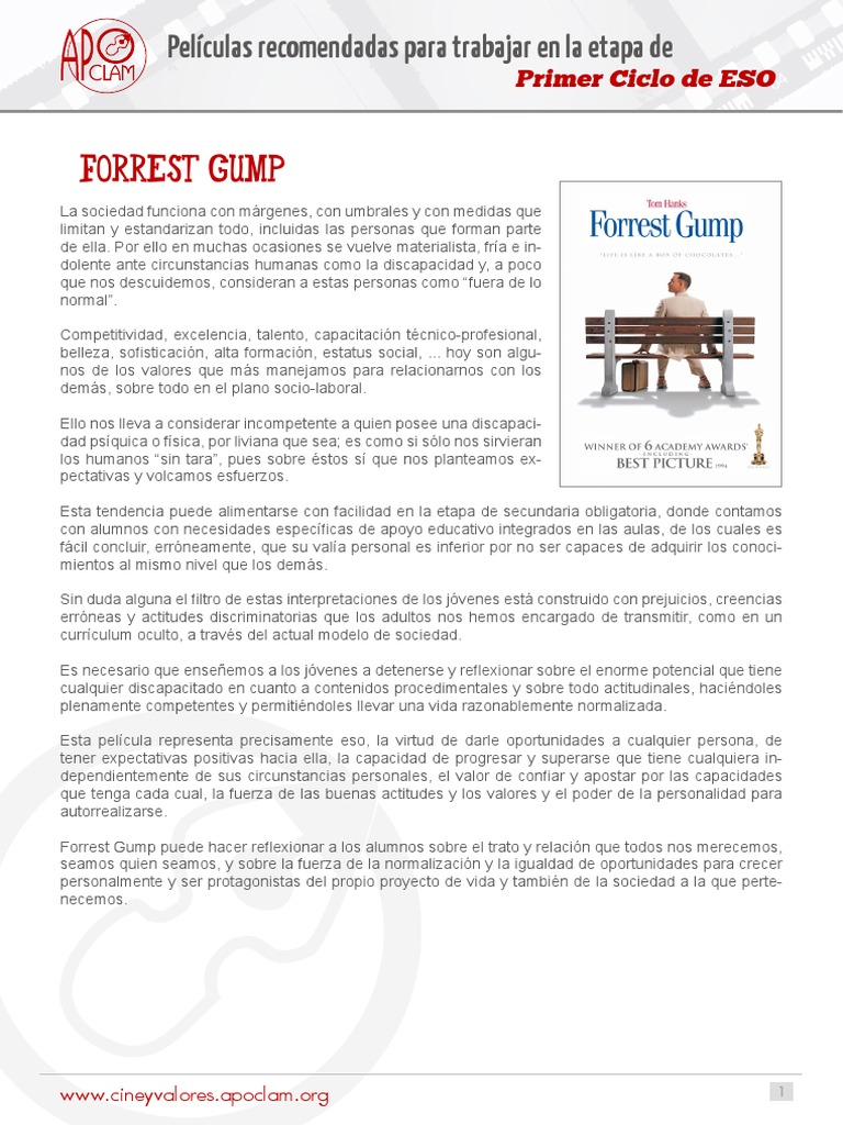 Forrest-Gump Eso1 | PDF | Inclusión (Educación) | Amor