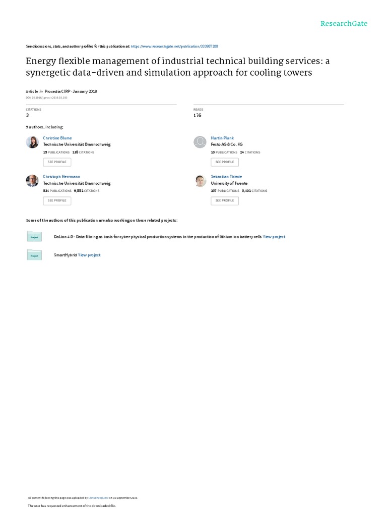 Energy Exible Management of Industrial Technical Building Services: A Synergetic Data-Driven and ...