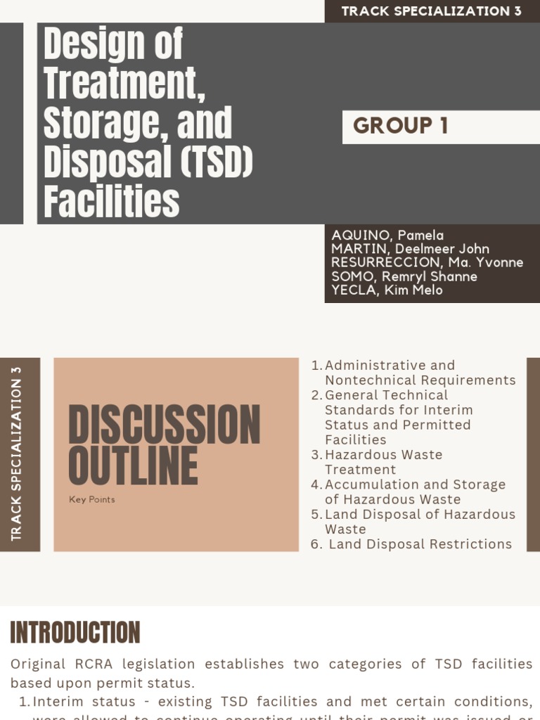 Design of Treatment, Storage, and Disposal (TSD) Facilities | PDF | Resource Conservation And ...