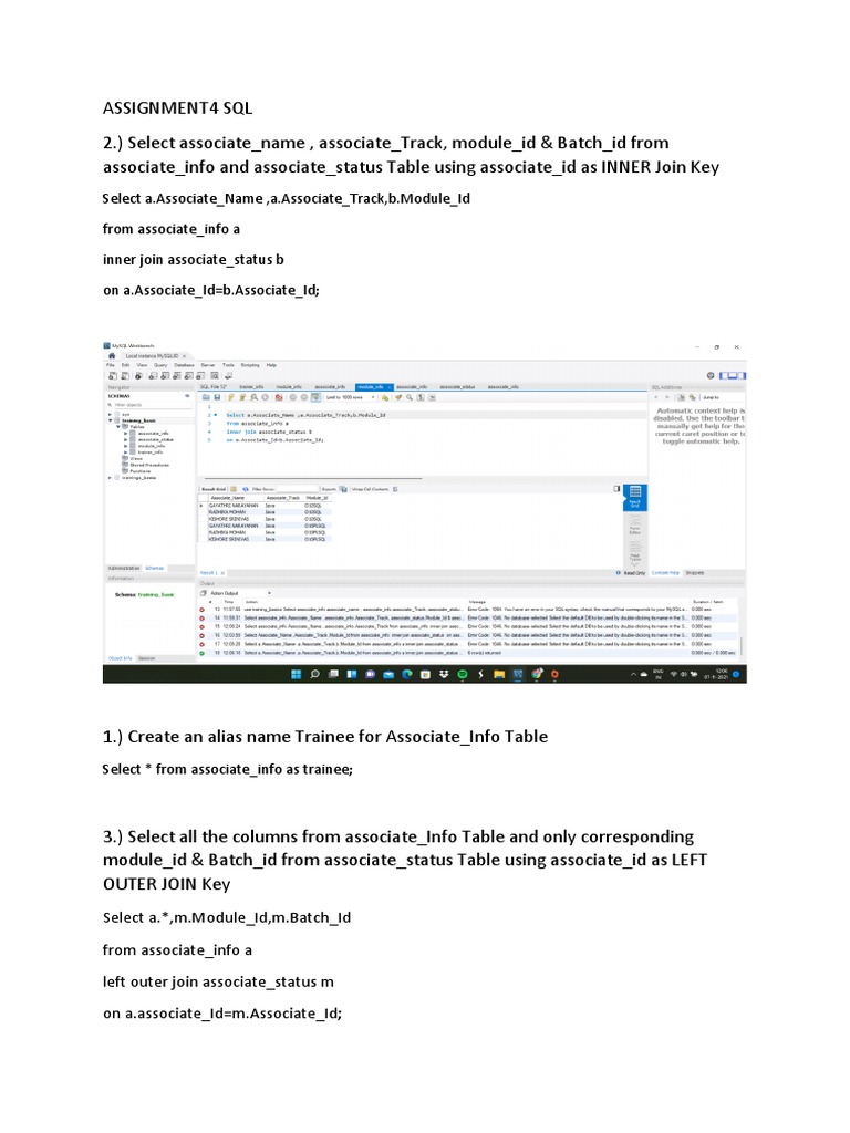 Assignment4 SQL | PDF | Computers