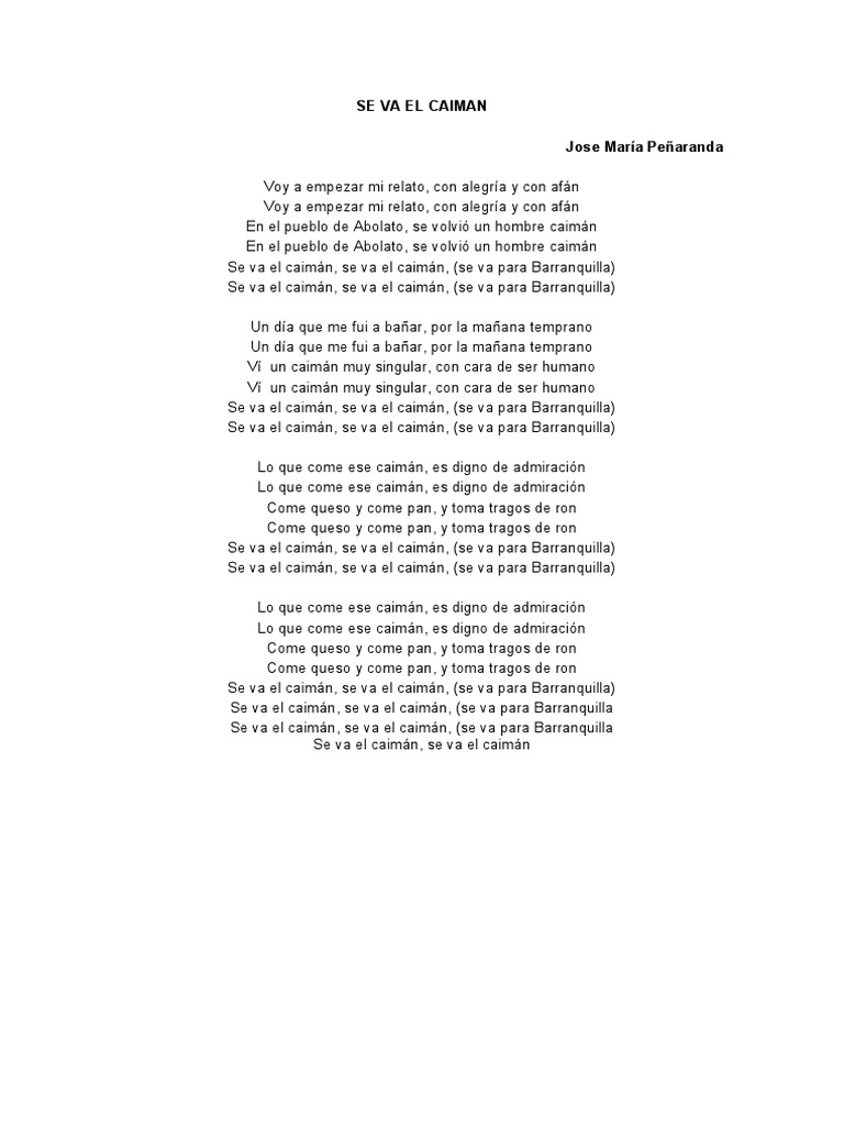 Se Va El Caiman | PDF
