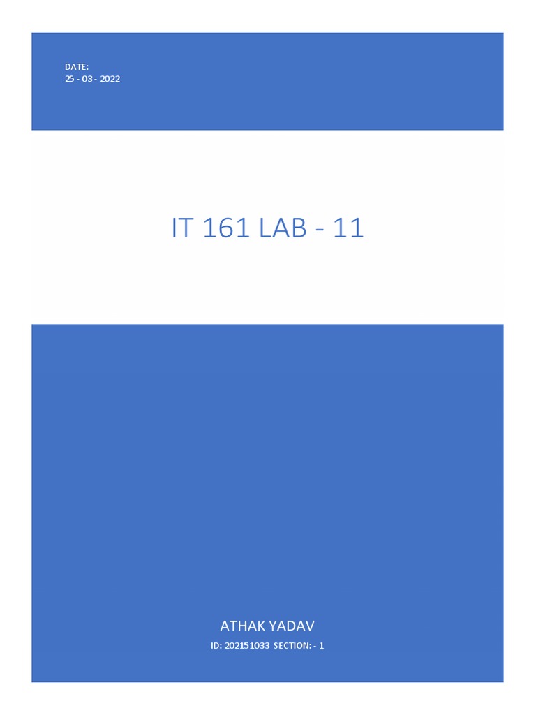 It161 Lab 11 Pdf Array Data Structure Subroutine