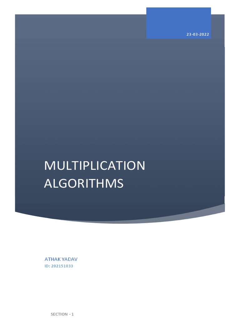 IT161 - Multiplication Algorithms | PDF | Multiplication | Applied Mathematics
