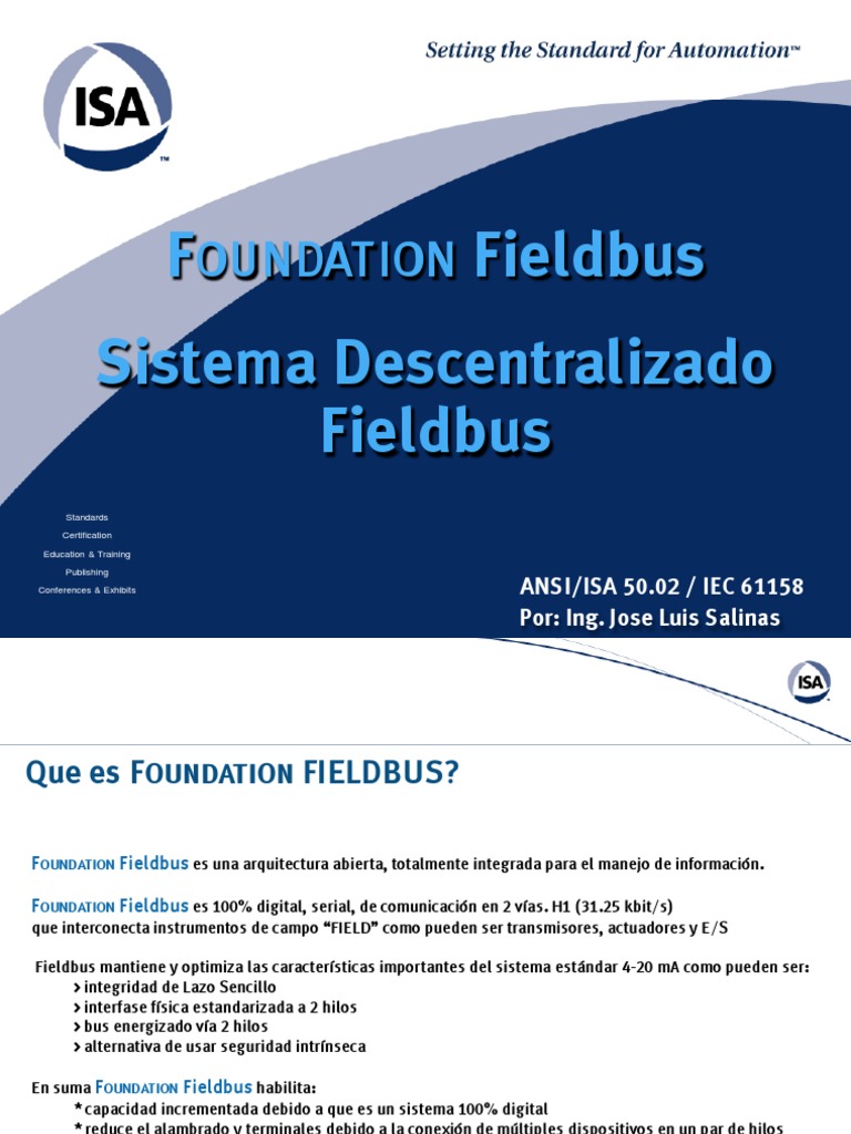 Curso ISA Fieldbus Foundation Agosto 2013 | PDF | Modelo osi | De entrada y salida