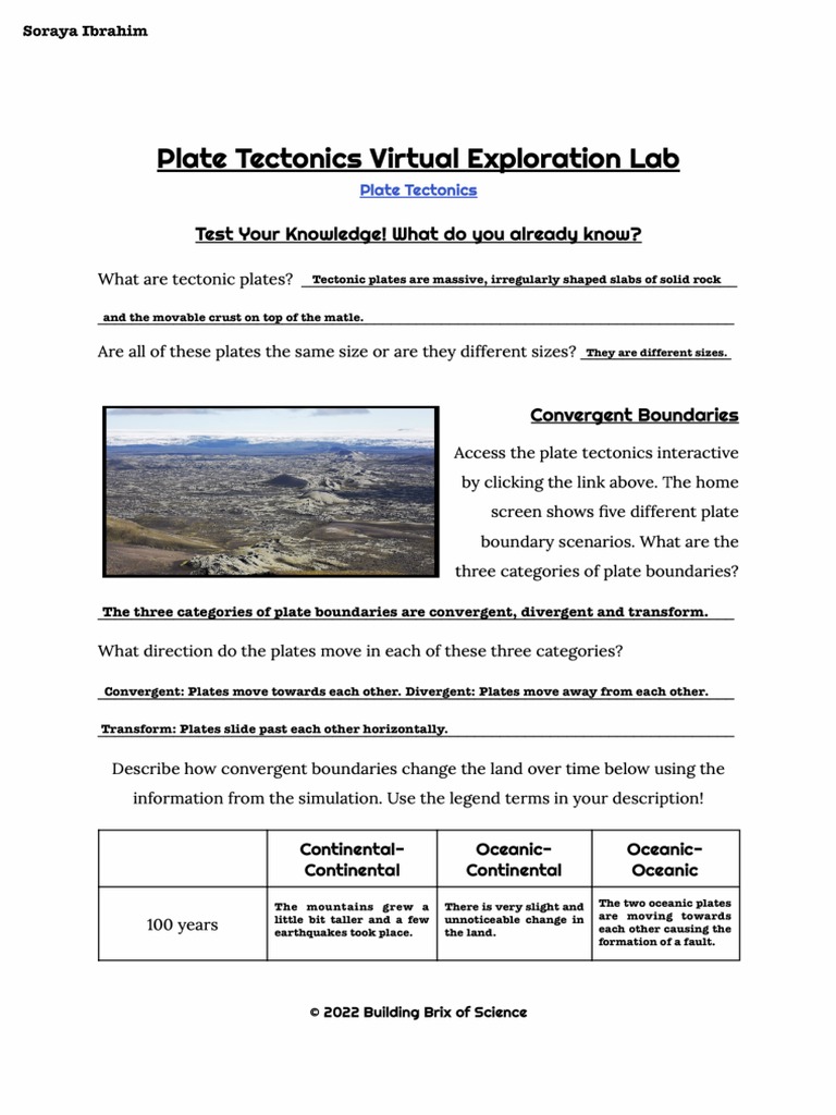 Plate Tectonics Lab | PDF