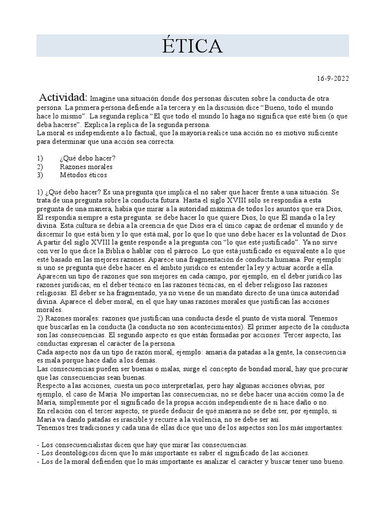 Apuntes Ética Consecuencialista, Ética Ucm | PDF | Utilitarismo | John ...