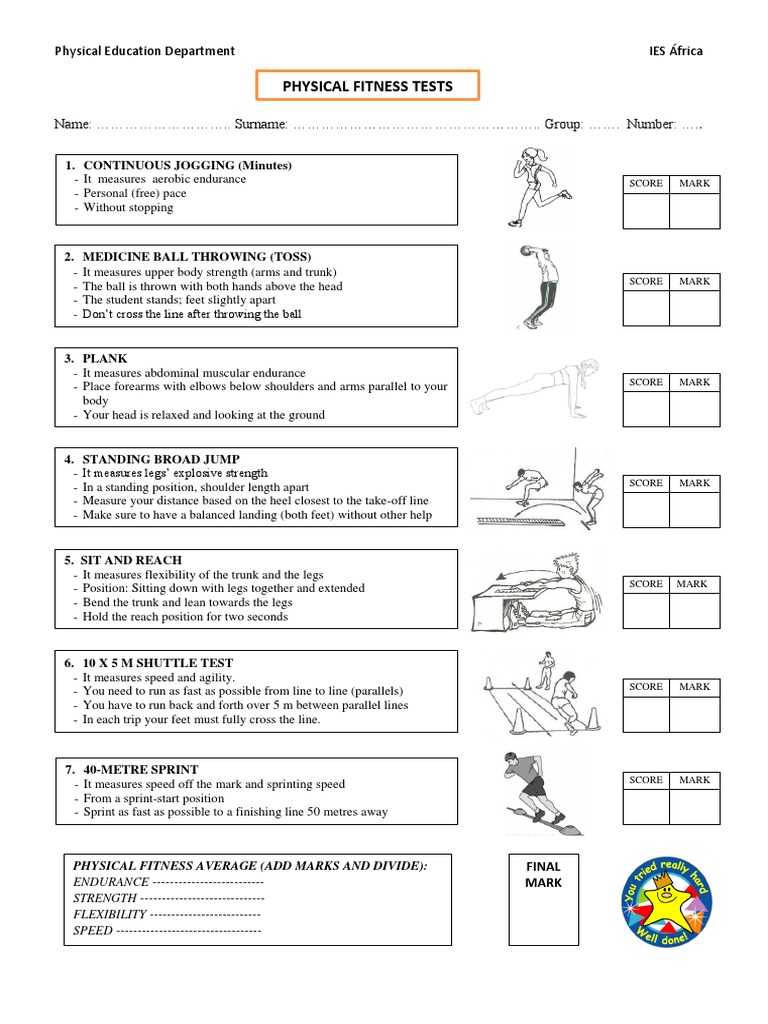Physical Fitness Test Plank | PDF