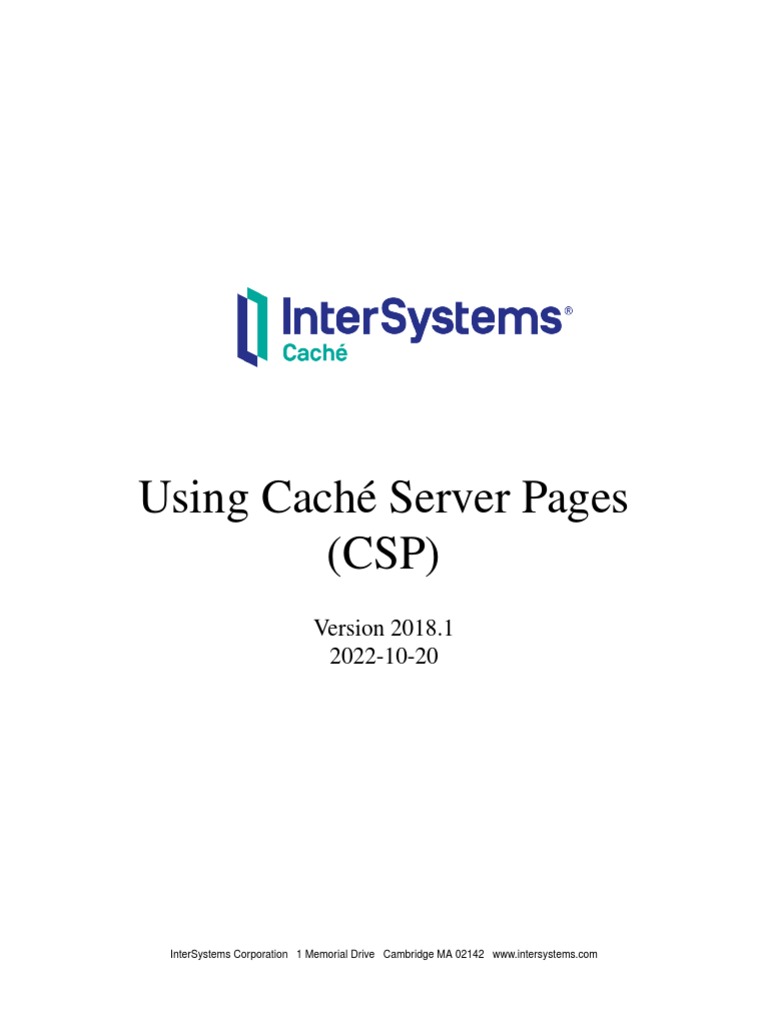 ObjectScript Server Pages | PDF | Networking | Internet & Web
