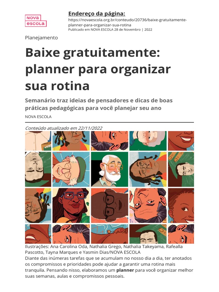 Baixe Gratuitamente Planner para Organizar Sua Rotina | PDF