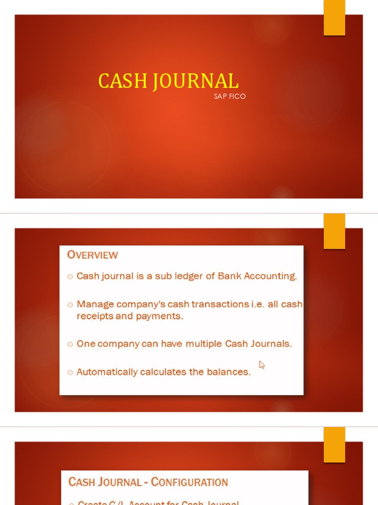 Cash Journal in SAP FICO | PDF