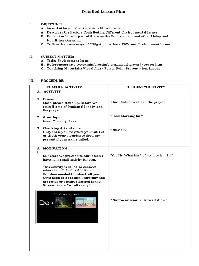 Environmental Issues Lesson Plan | PDF | Environmentalism | Climate Change